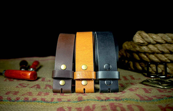 Leather Belt Straps No Buckle | Full Grain USA Made