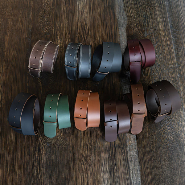 Leather Belt Straps No Buckle | Full Grain USA Made